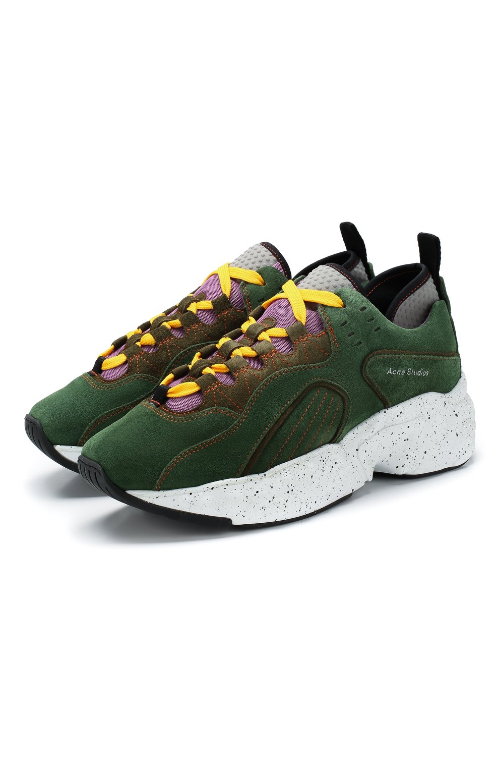 Женские зеленые замшевые кроссовки manhattan contrast ACNE STUDIOS ...