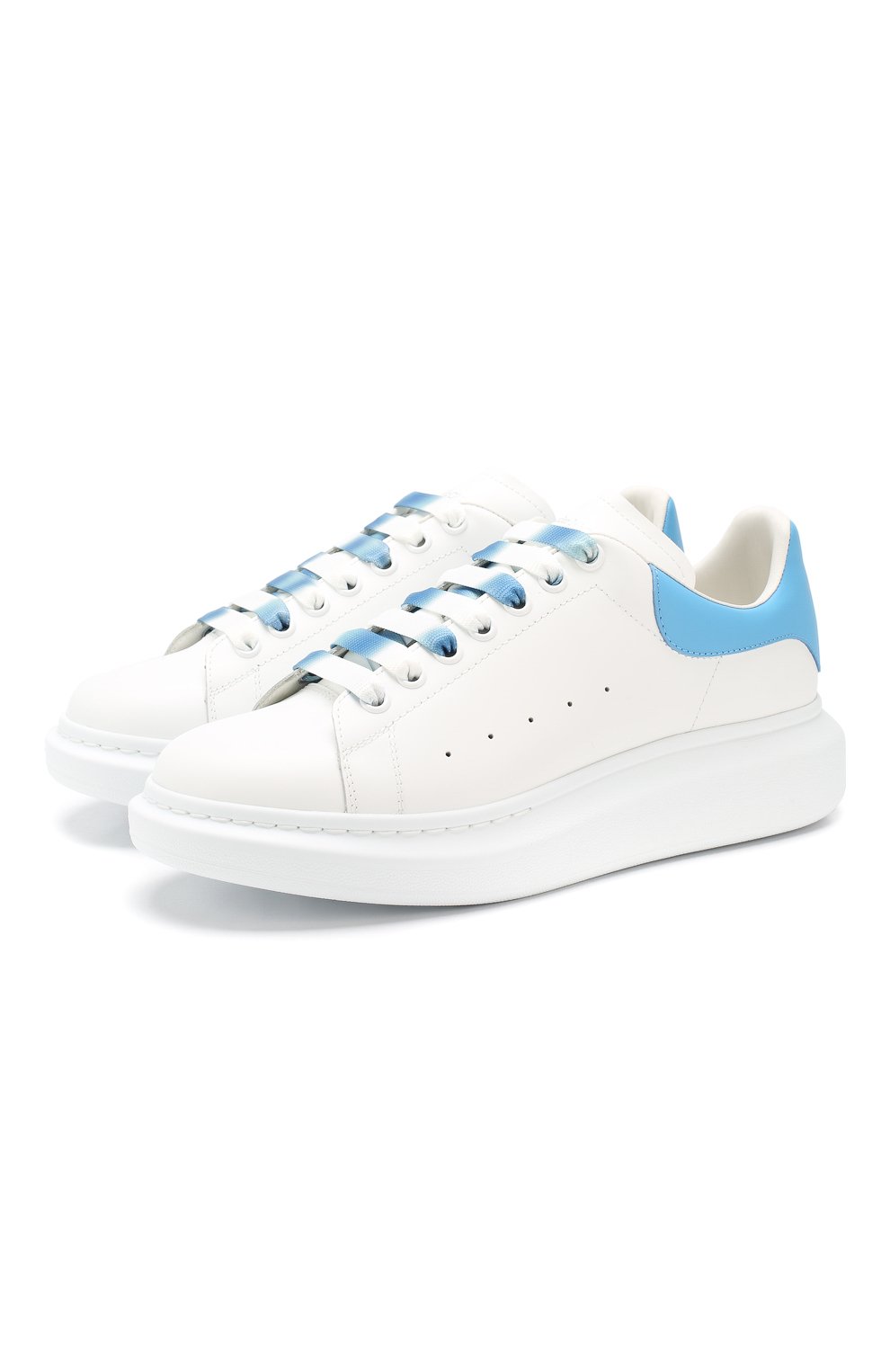 Мужские синие кожаные кеды oversized ALEXANDER MCQUEEN купить в ...