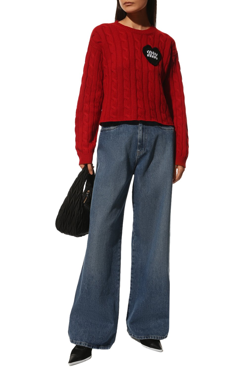 Женский красный кашемировый свитер Miu Miu купить в интернет магазине ЦУМ арт Mml623 109f F0011