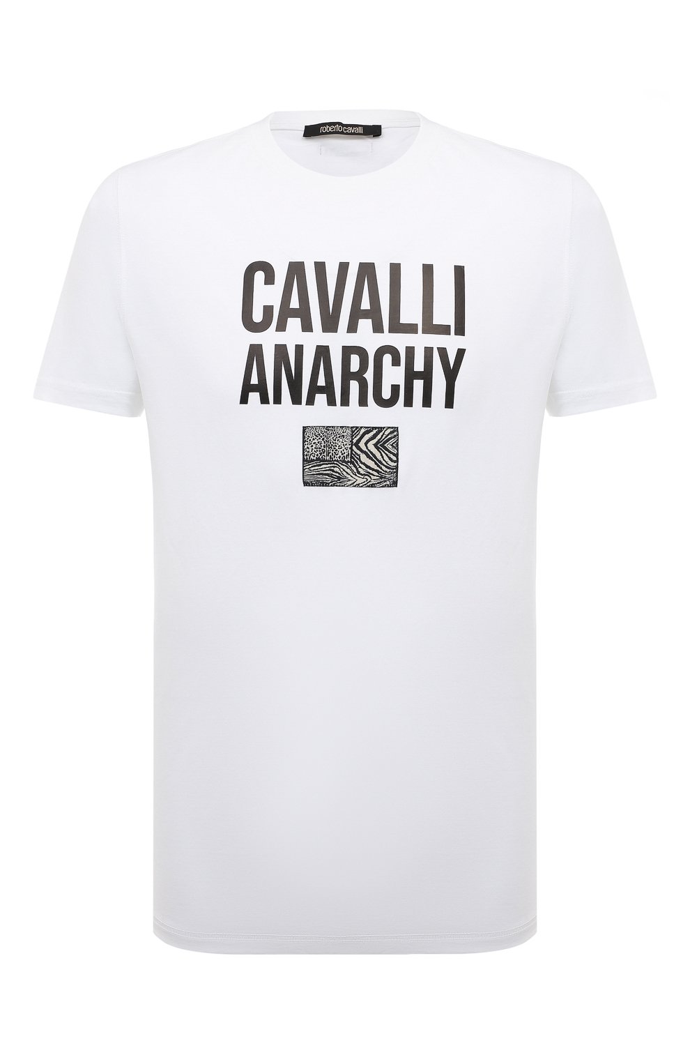 Мужская белая хлопковая футболка ROBERTO CAVALLI купить в интернет ...