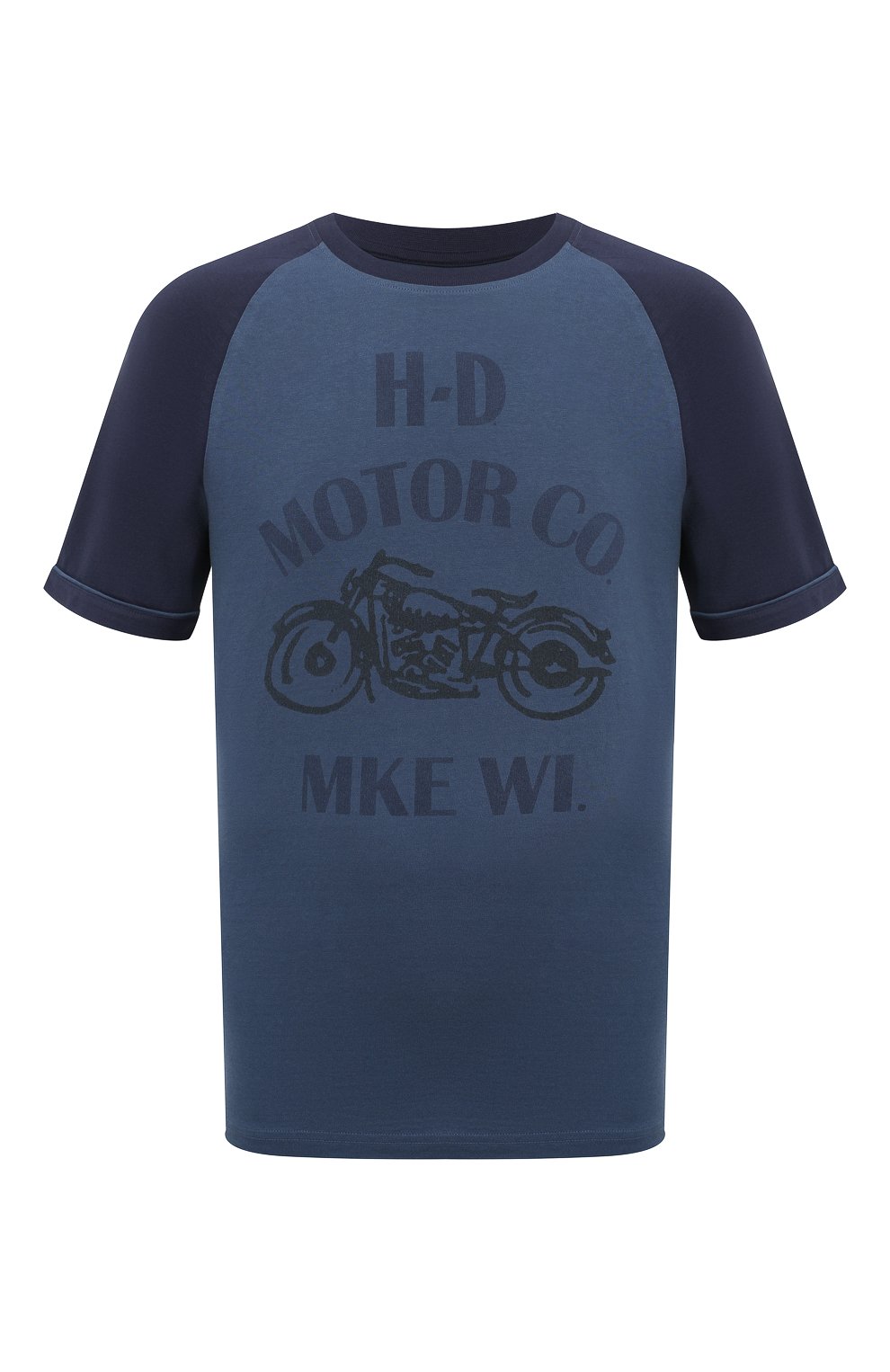 Мужская синяя хлопковая футболка HARLEY-DAVIDSON купить в интернет ...