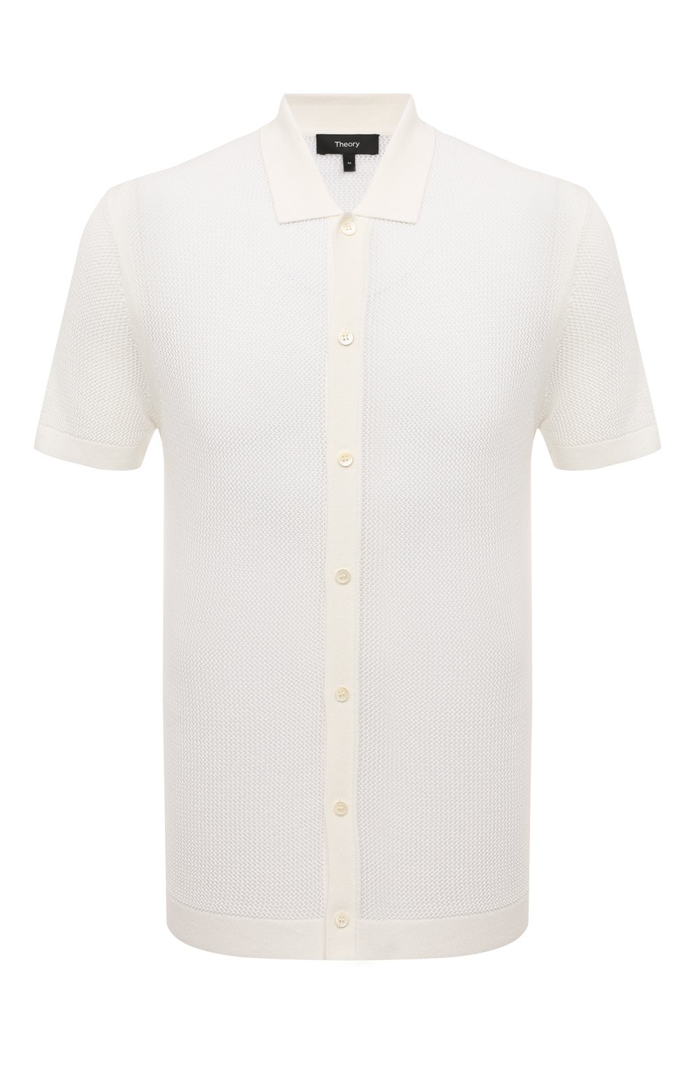 Мужская кремовая хлопковая рубашка THEORY купить в интернет-магазине ...