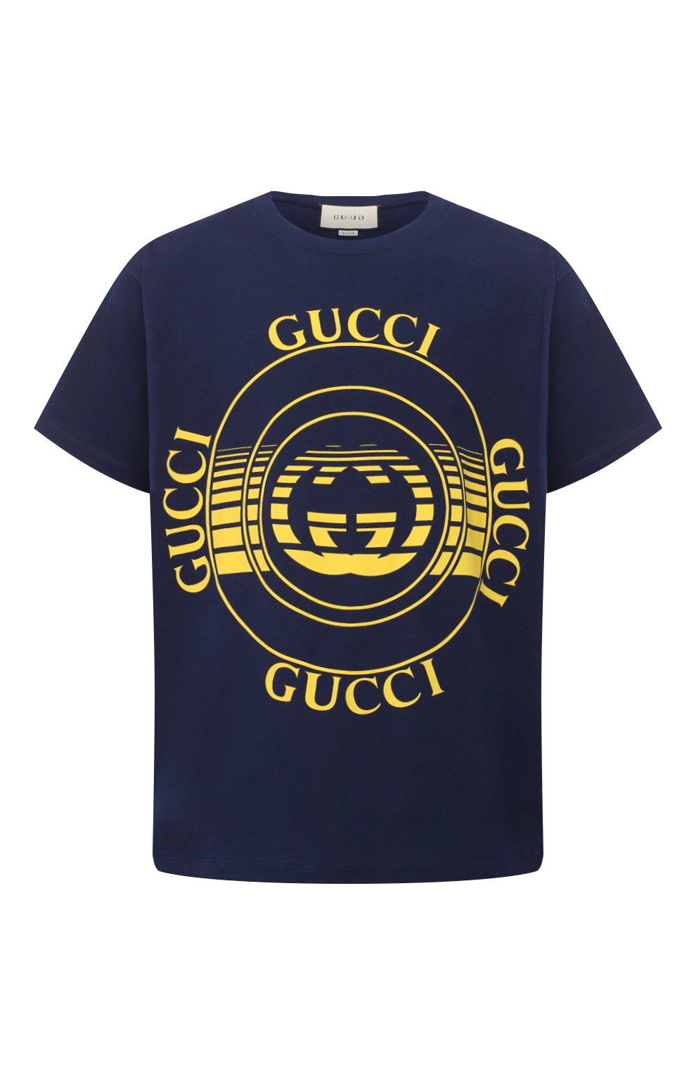 Мужская синяя хлопковая футболка GUCCI купить в интернет-магазине ЦУМ ...