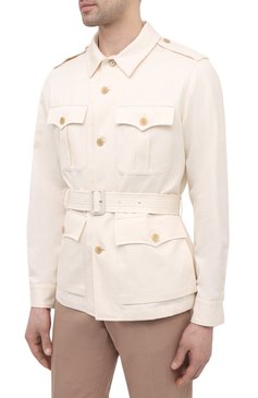 Мужская белая куртка из хлопка и льна RALPH LAUREN купить в интернет ...