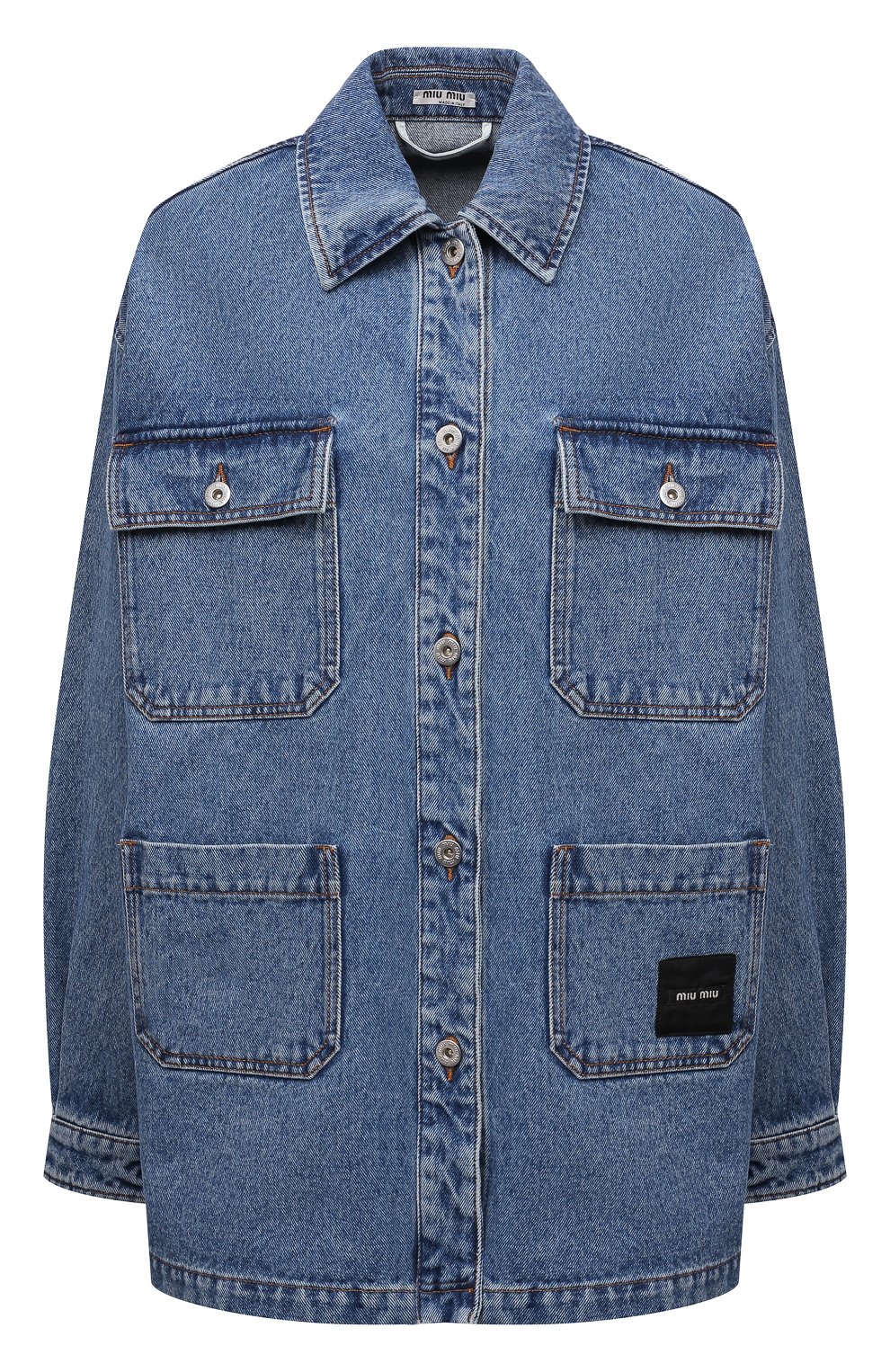 Женская синяя джинсовая куртка Miu Miu купить в интернет магазине ЦУМ арт Gwb096 1sxo F0008