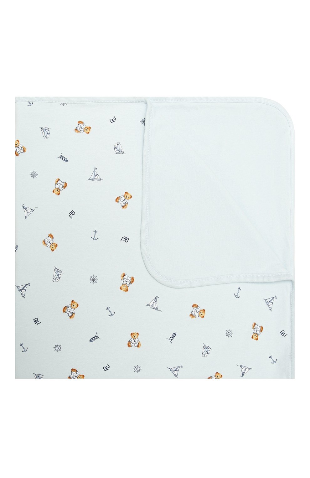 Хлопковое одеяло POLO RALPH LAUREN детского голубого цвета — купить в ...