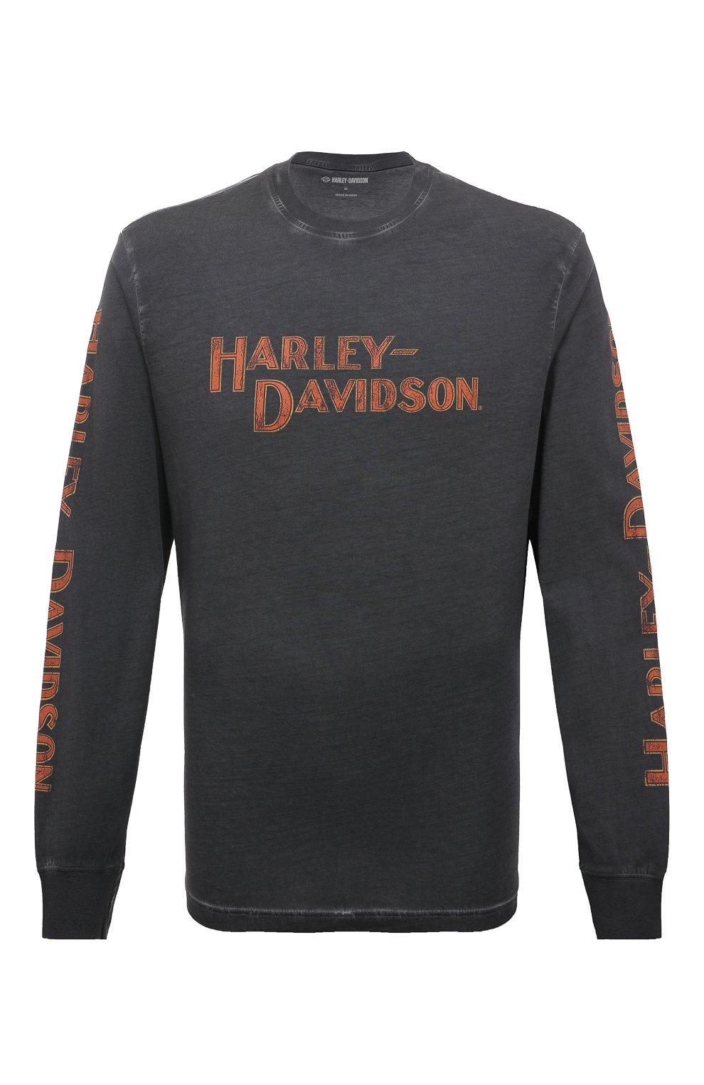 Мужская черная хлопковый лонгслив HARLEY-DAVIDSON купить в интернет ...