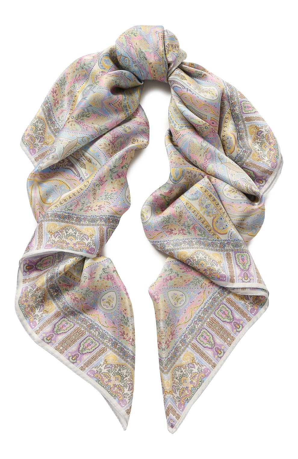 Женский голубой шелковый платок MICHELE BINDA купить в интернет-магазине ЦУМ, арт. 21528131