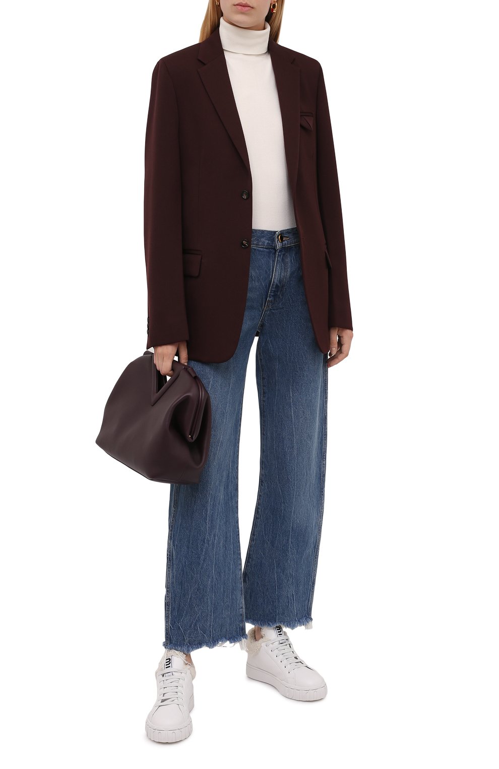 Женские белые кожаные кеды Miu Miu купить в интернет магазине ЦУМ арт