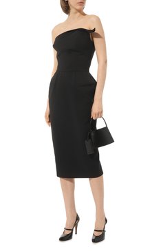 Женское черное платье из хлопка и кашемира BORNE BOURGEOIS купить в интернет-магазине ЦУМ, арт ...