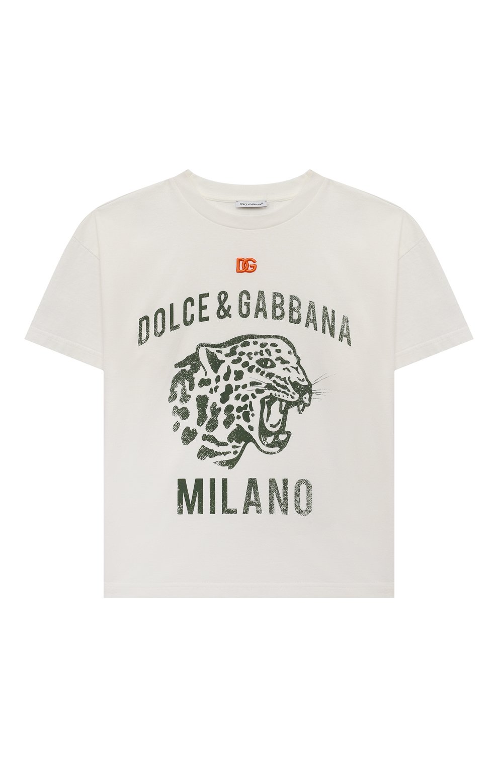 Хлопковая футболка DOLCE & GABBANA детская белого цвета — купить в ...