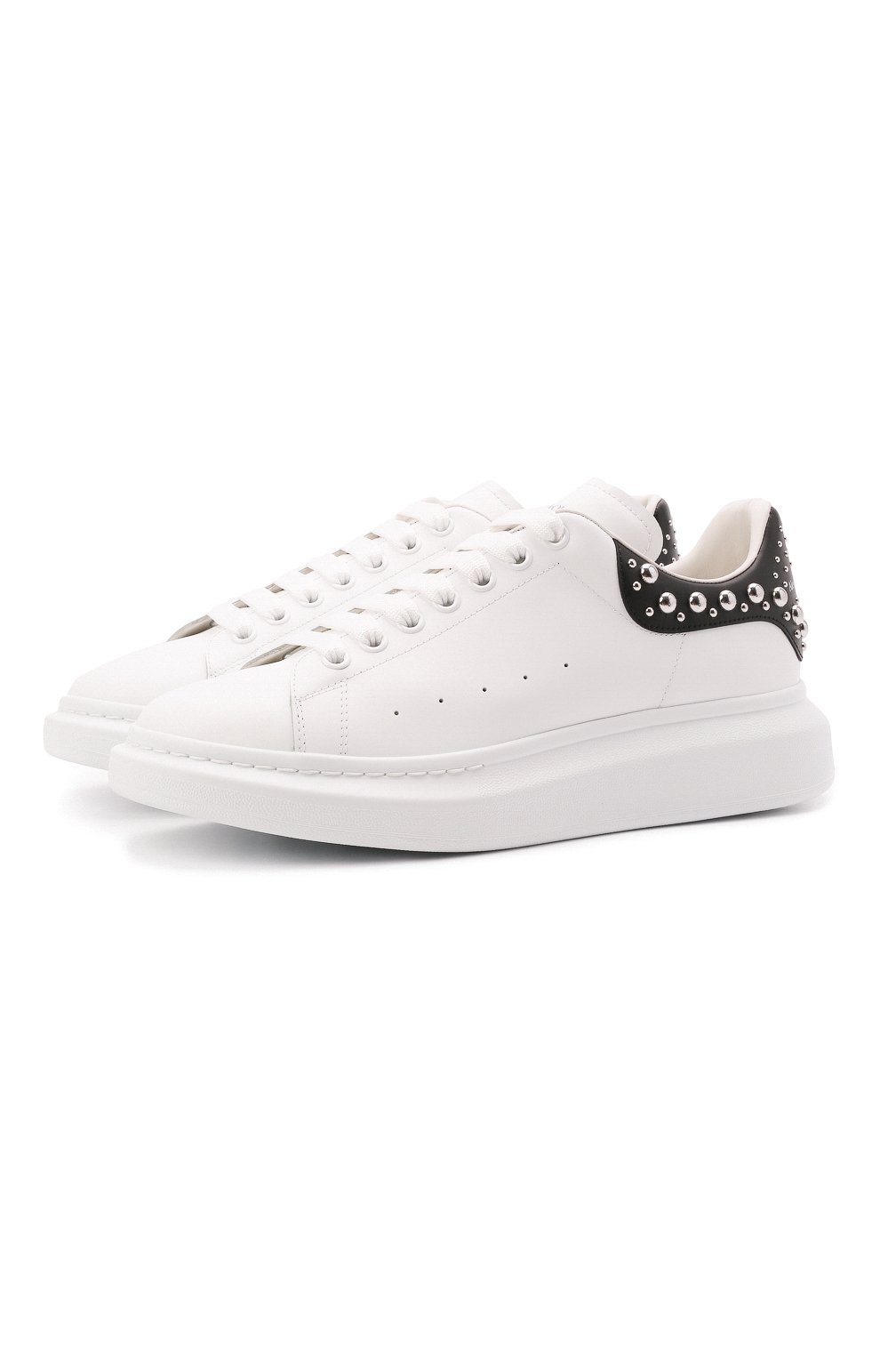 Мужские белые кожаные кеды oversized ALEXANDER MCQUEEN купить в ...