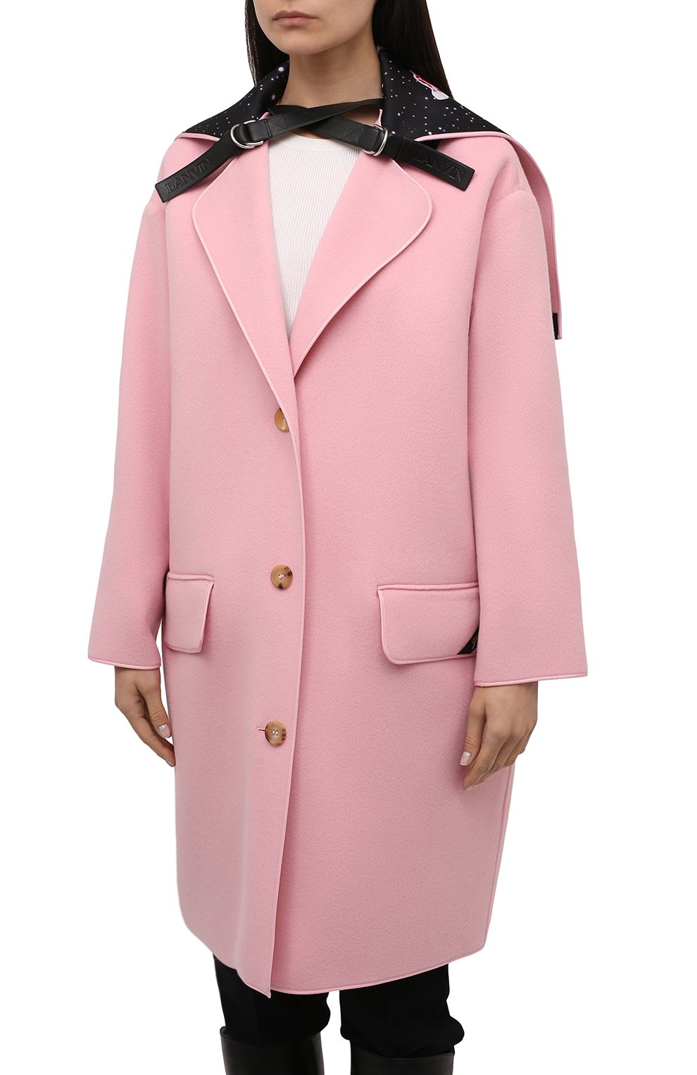 Женское розовое пальто из шерсти и кашемира LANVIN купить в интернет ...