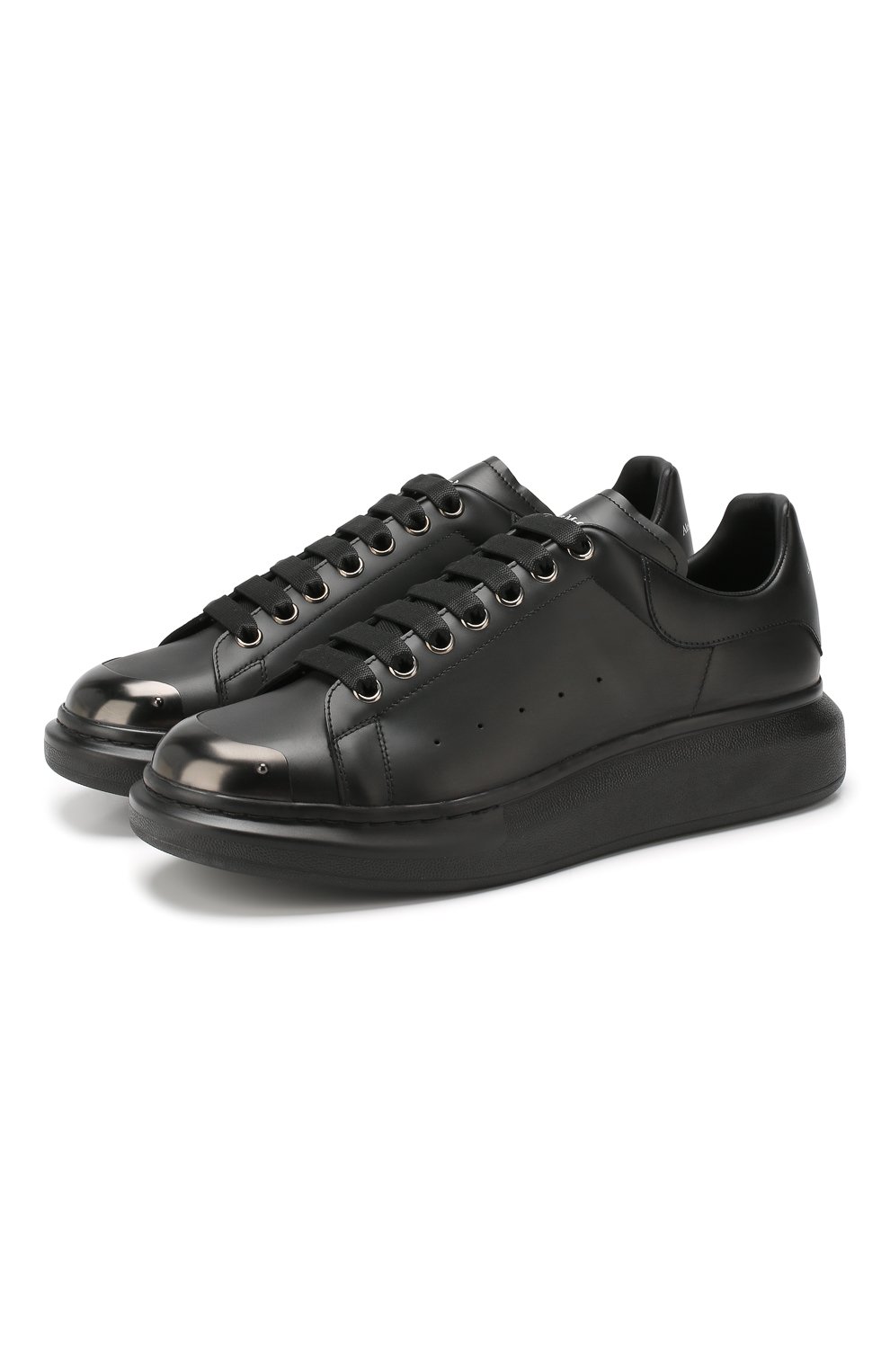 Мужские черные кожаные кеды oversized ALEXANDER MCQUEEN купить в ...