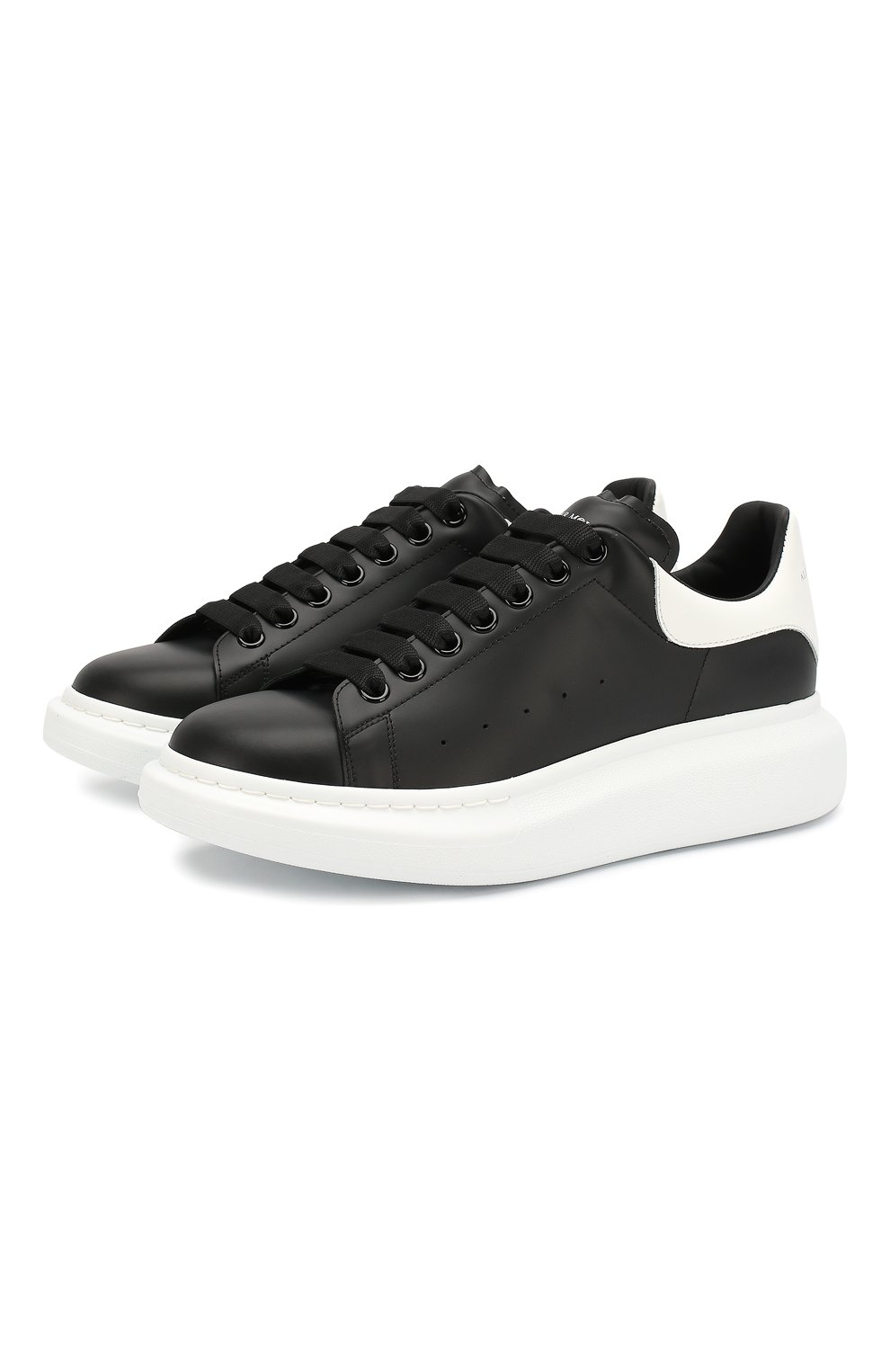 Мужские черные кожаные кеды oversized ALEXANDER MCQUEEN купить в ...