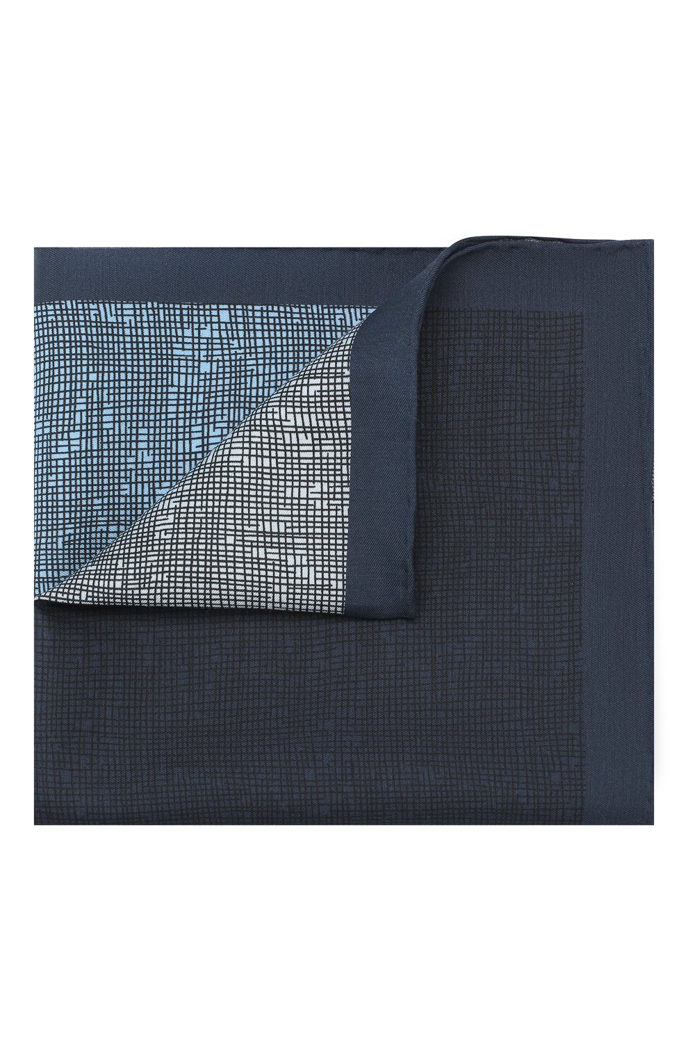 Мужской синий платок из смеси хлопка и шелка ERMENEGILDO ZEGNA купить в ...