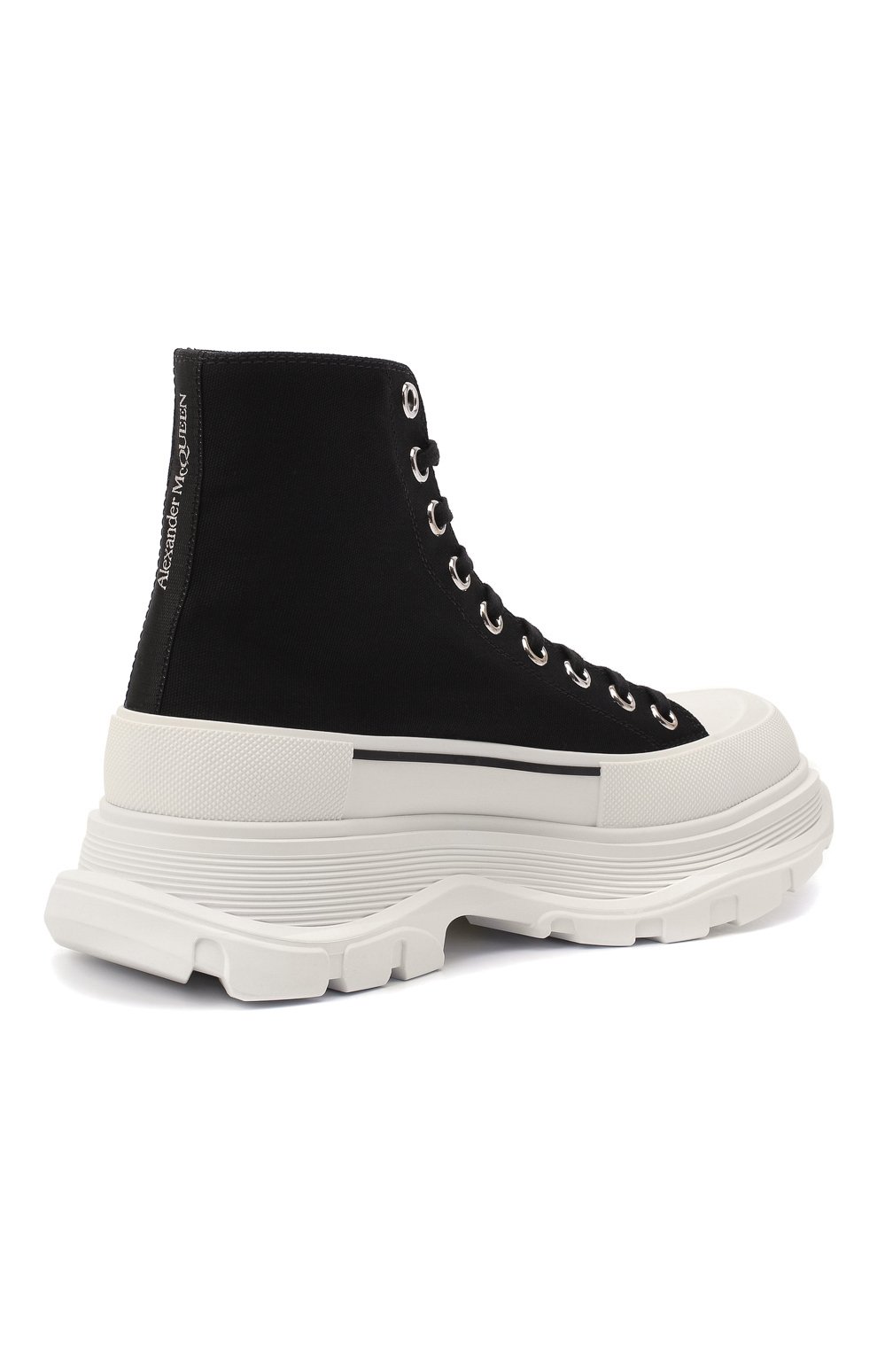 Женские черно-белые текстильные ботинки tread slick ALEXANDER MCQUEEN ...