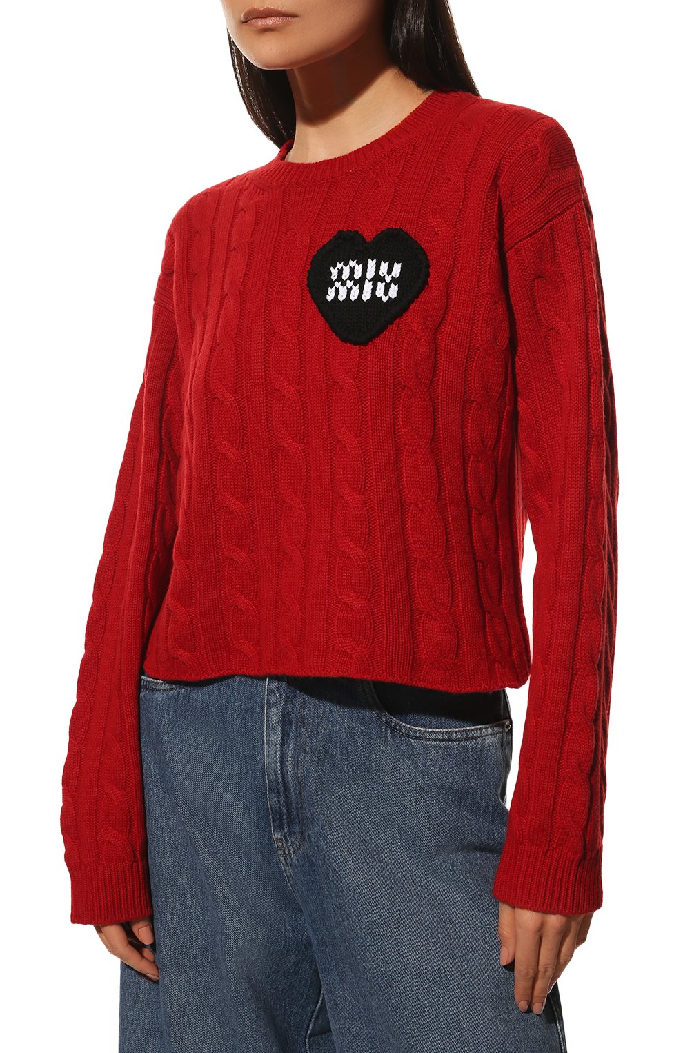 Женский красный кашемировый свитер Miu Miu купить в интернет магазине ЦУМ арт Mml623 109f F0011