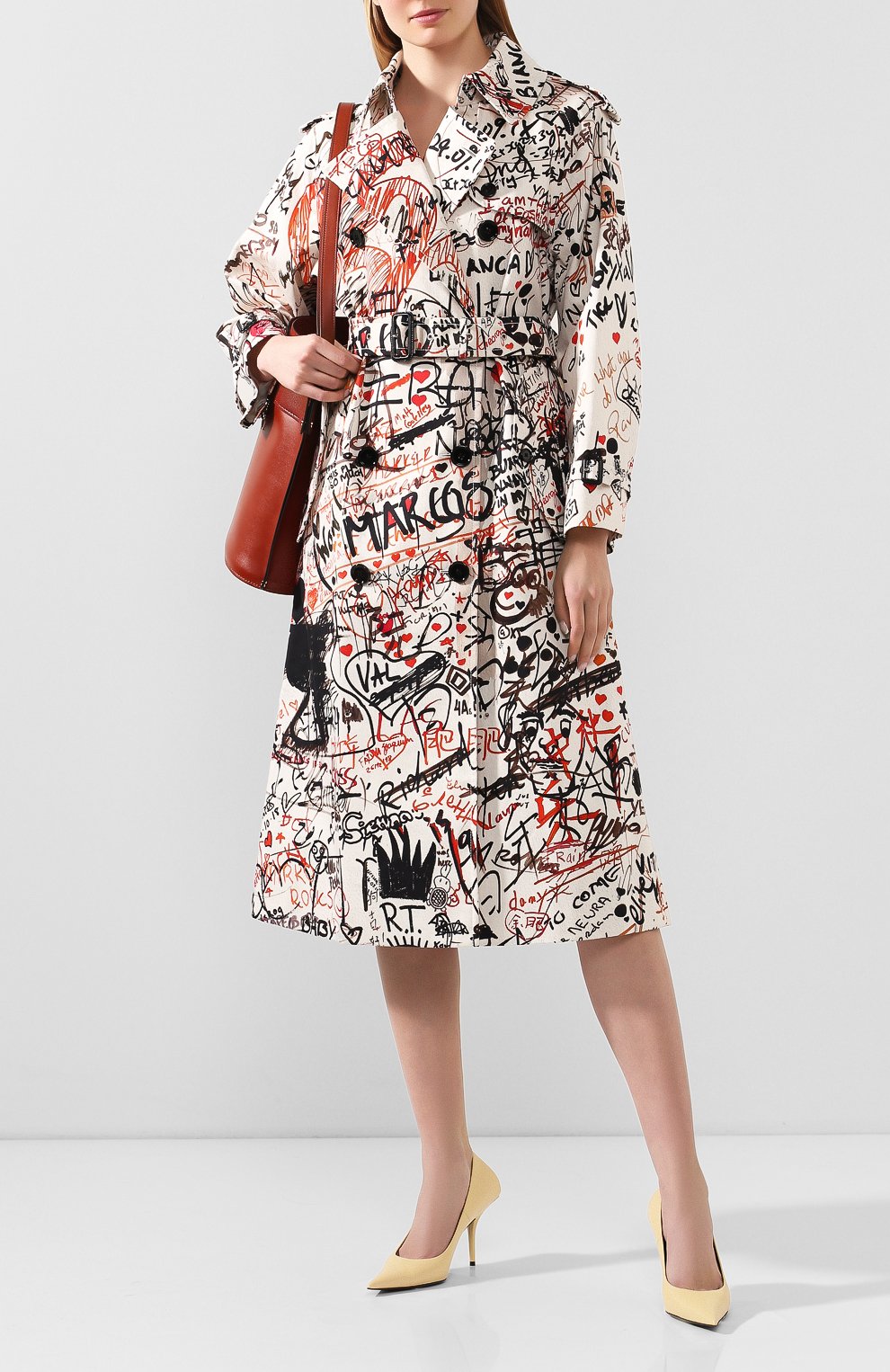 Женский разноцветный хлопковый тренч BURBERRY купить в интернет ...