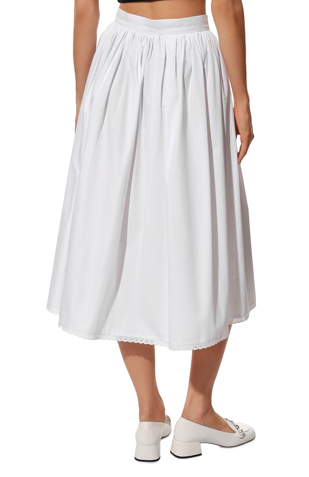 Женская белая хлопковая юбка Miu Miu купить в интернет магазине ЦУМ арт Mg1750 10me F0009
