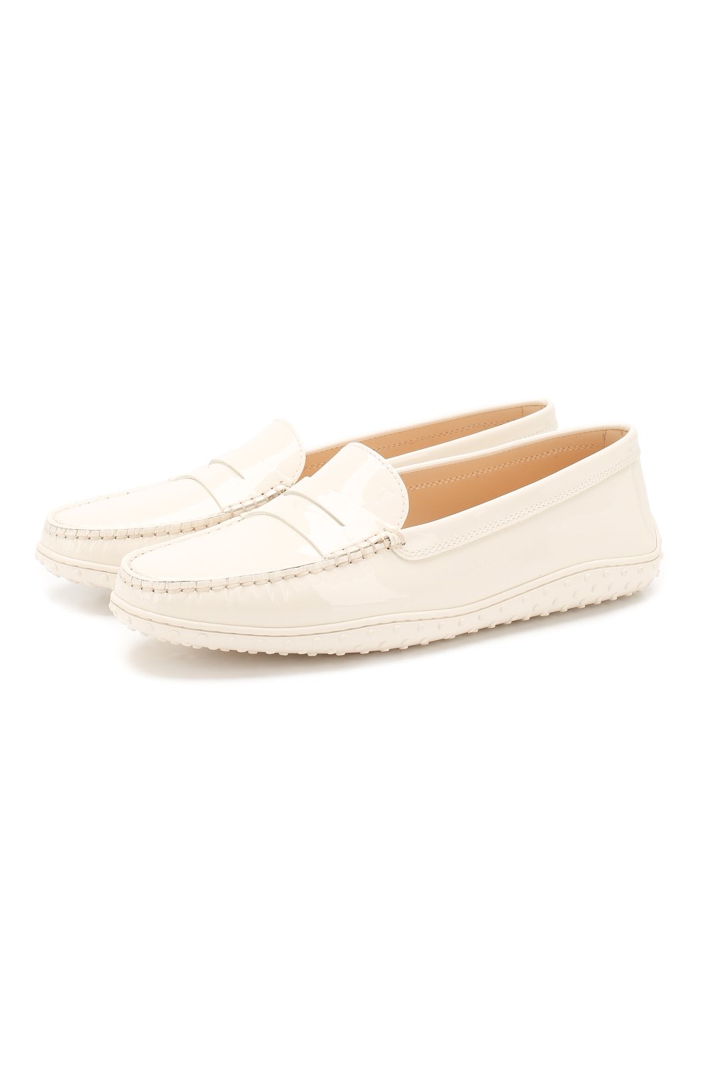 Женские белые кожаные мокасины TOD’S купить в интернет-магазине ЦУМ ...