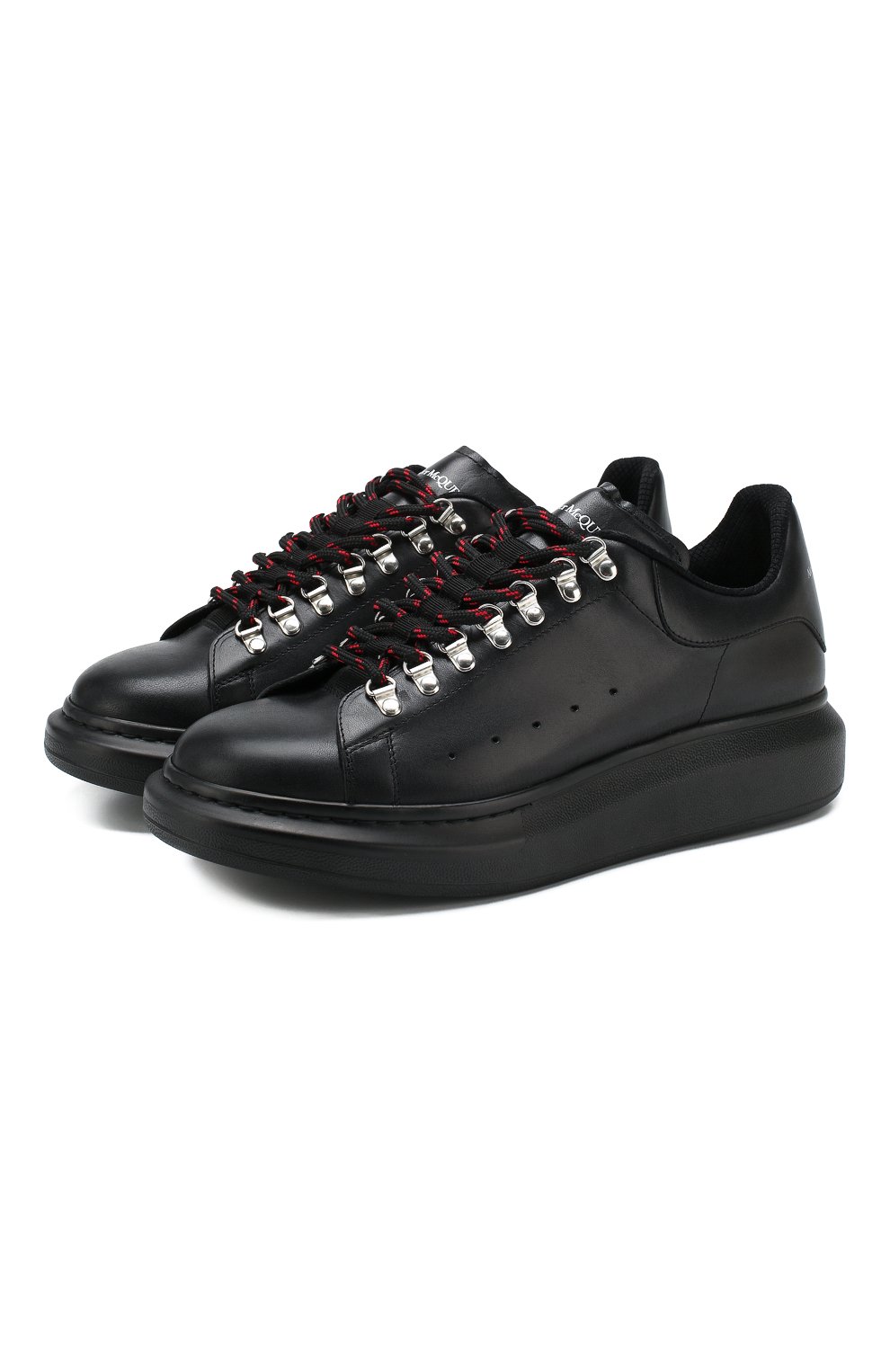 Мужские черные кожаные кеды oversized ALEXANDER MCQUEEN купить в ...