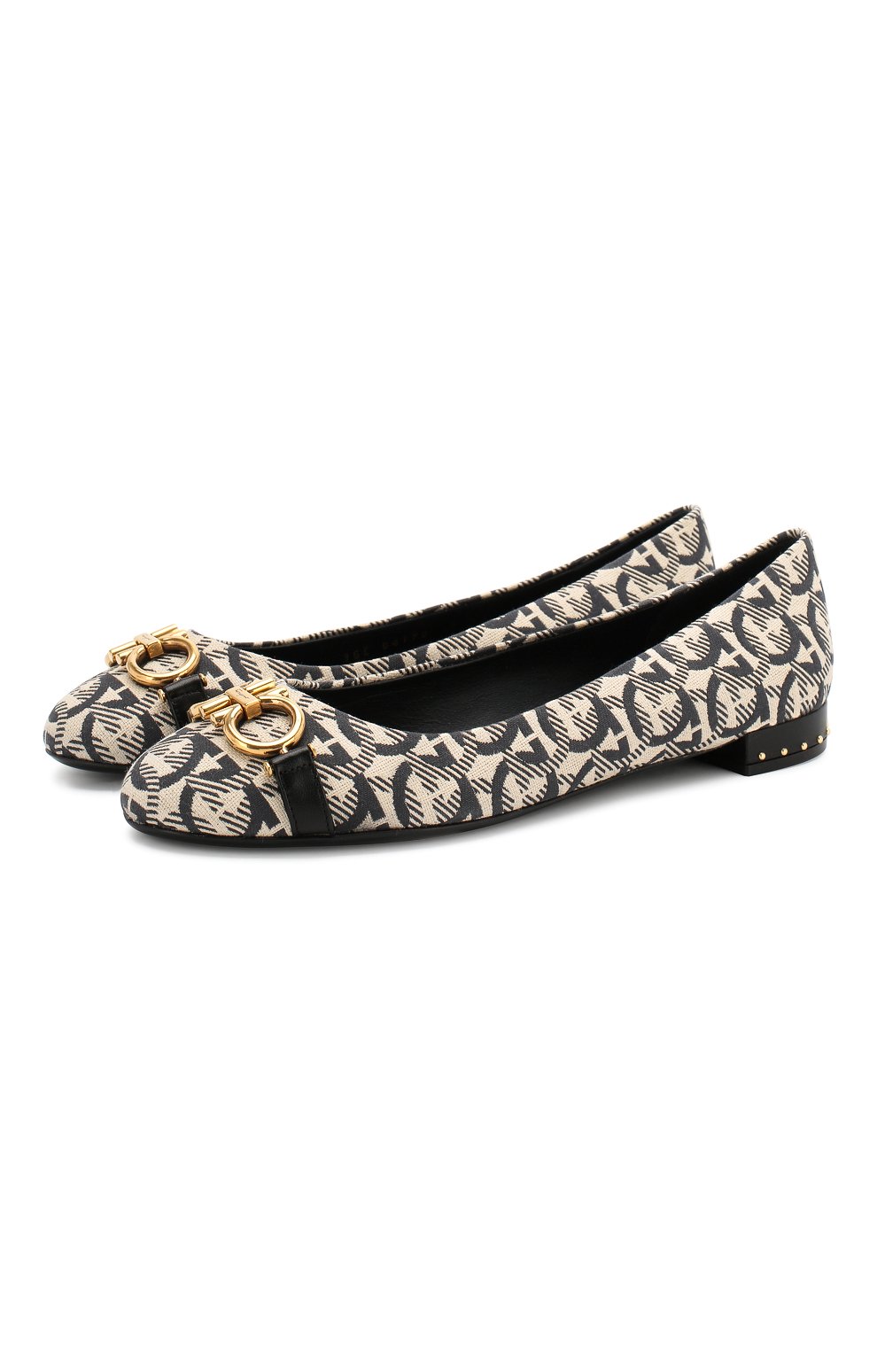 Женские черные текстильные балетки SALVATORE FERRAGAMO купить в ...
