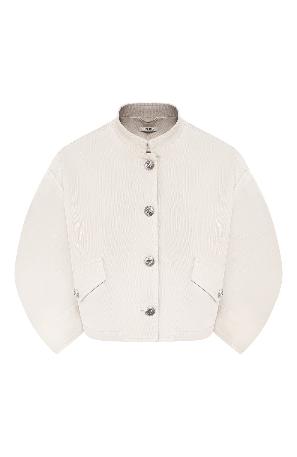 Женская бежевая джинсовая куртка Miu Miu купить в интернет магазине ЦУМ арт Mh1547 Eia F097h